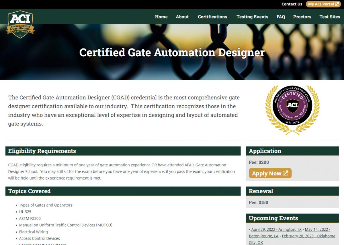 78 Fence Gets Certified as Gate Automation Designer - 78 Fence